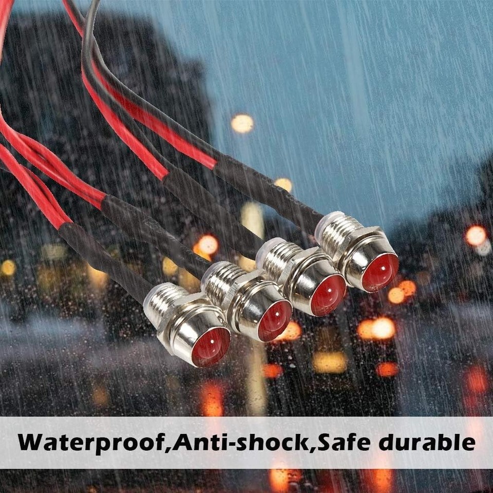 LED Pilot Light 12V Lamp Car Boat Dash Indicator Warning Light 8mm ...