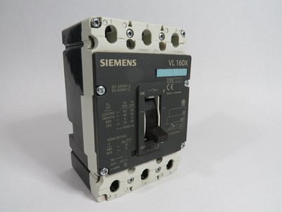 Siemens 3VL1705-1DA33-0AA0 Circuit Breaker VL160X 50A 600V 3-Pole USED ...