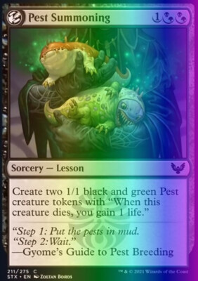 MTG Pest Summoning (211/447) Strixhaven School of Mages LP FOIL | eBay