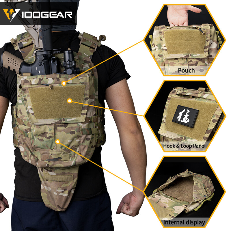 IDOGEAR Pack Zip-on Panel Plate Carrier Back Bag for CPC AVS JPC2.0 ...