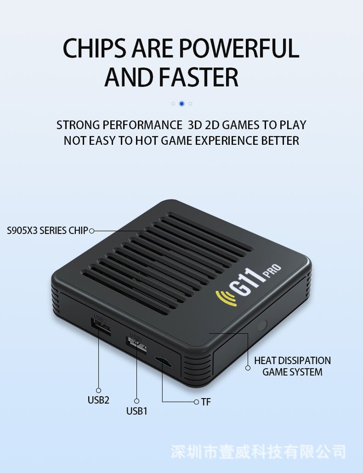 G11 Pro Game Box 4K HD TV 256G Built in 60000+ Retro Games Wireless ...