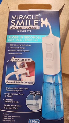 miracle smile water flosser deluxe pro black color new condition NO ...