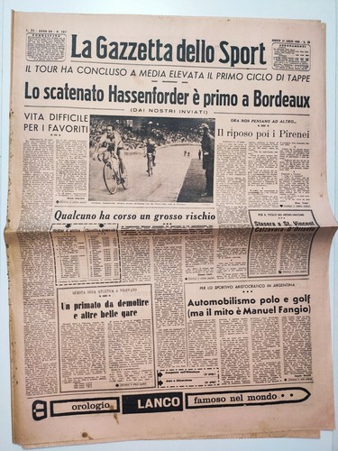 Scottish Mountaineering Screen Sport 14 July 1956 Hassenforder - Lap Of ...