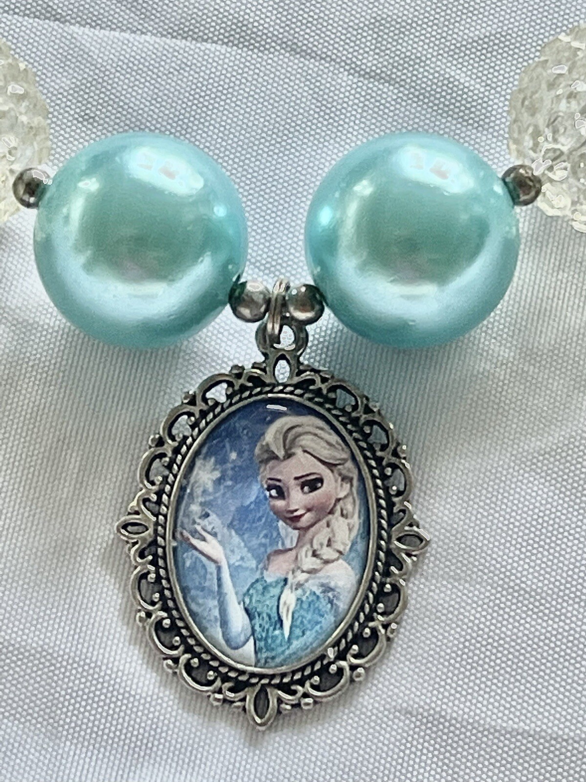 DISNEY's FROZEN bubble gum style necklace, ELSA, blu… - Gem