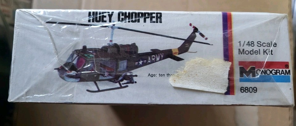 Vintage 1973 Monogram Huey Chopper 1/48 Model Kit #6809 | eBay