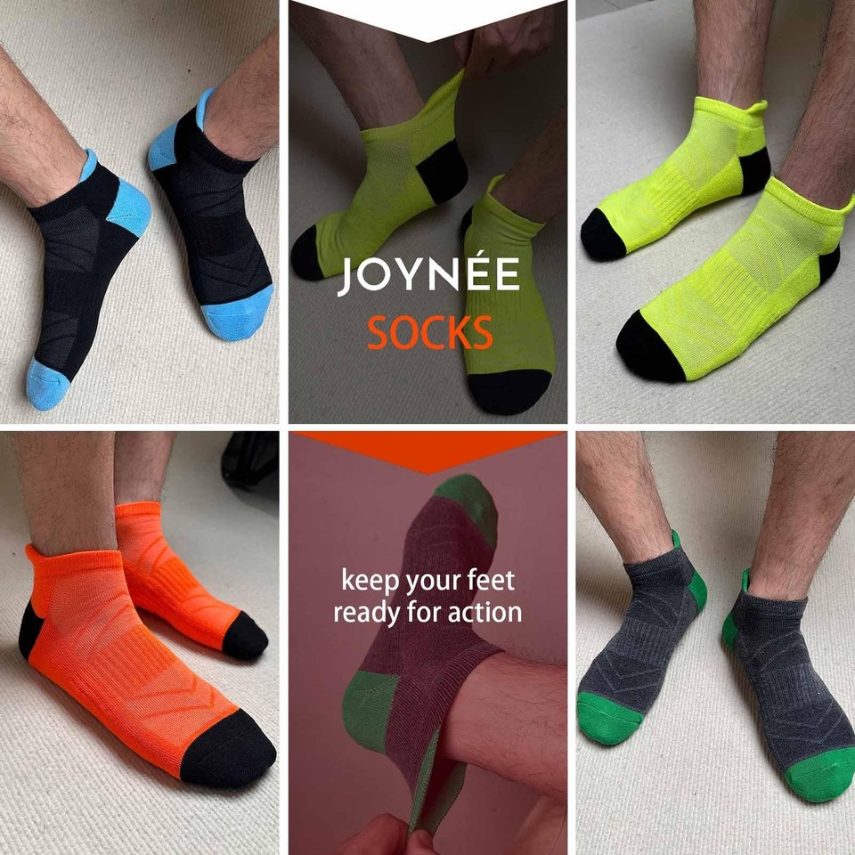 6 Pairs Men's Ankle Athletic Running Socks Low Cut Workout Tab Socks 10 ...