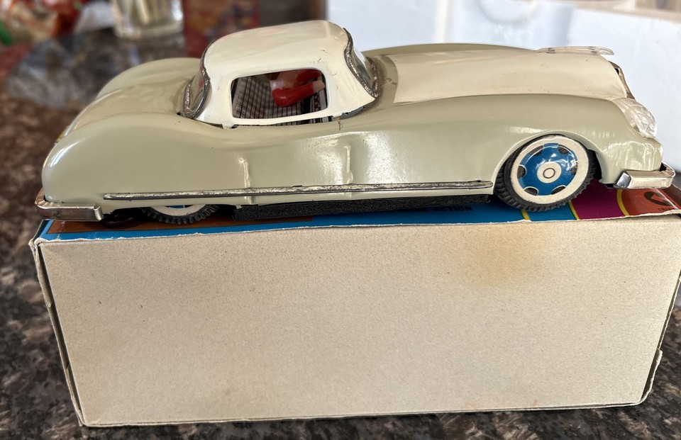 Vintage Tin Litho Lucky Sports Car Friction Engine Sound In Original ...
