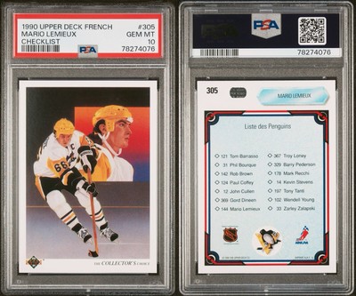 1990 Upper Deck French Mario Lemieux CL PSA 10 Gem Mint Rare French Version | eBay