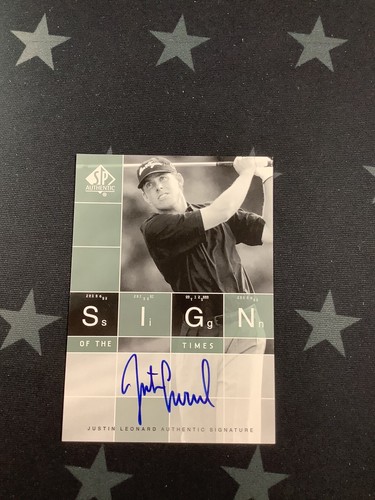 2002 SP AUTHENTIC AUTOGRAPH SIGN OF THE TIMES JUSTIN LEONARD ST-JL | eBay