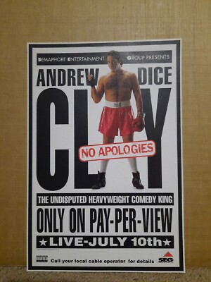 1993 Andrew Dice Clay No Apologies Promo Magazine Ad Comedy King Pay ...