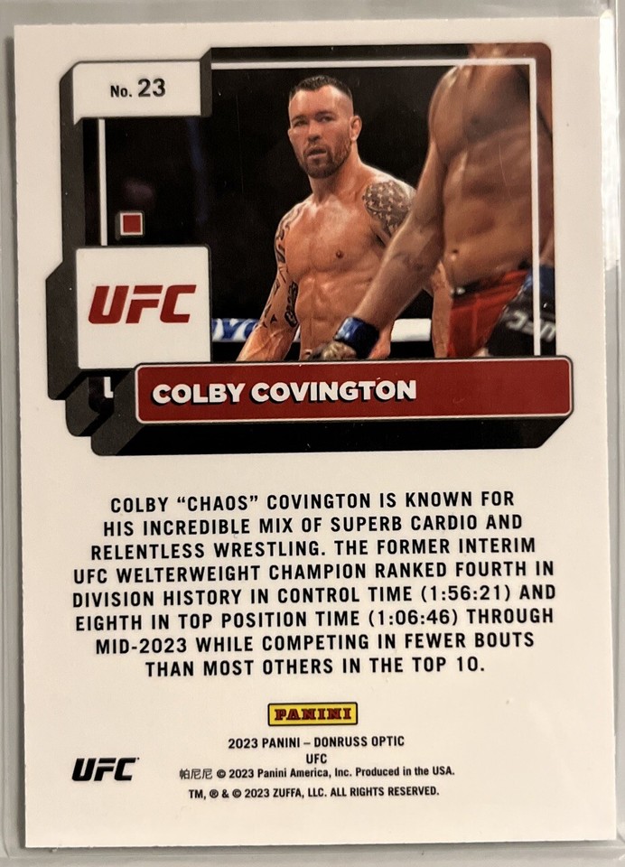 Colby Covington 2023 Panini Donruss Optic UFC Card #23 Welterweight | eBay