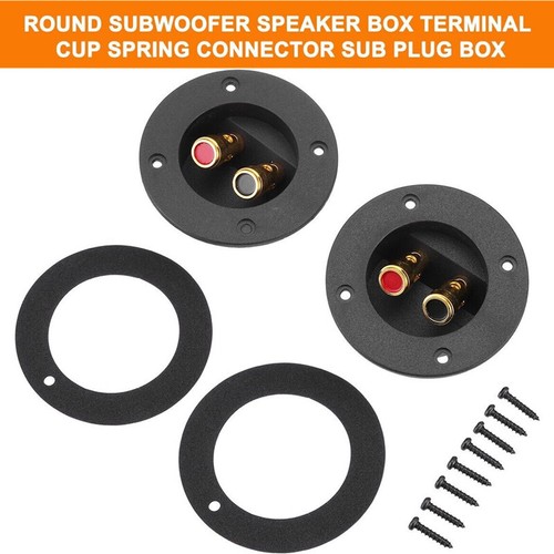 2PC Speaker Sub Plug Box Terminal Round Spring Cup Connector Subwoofer ...