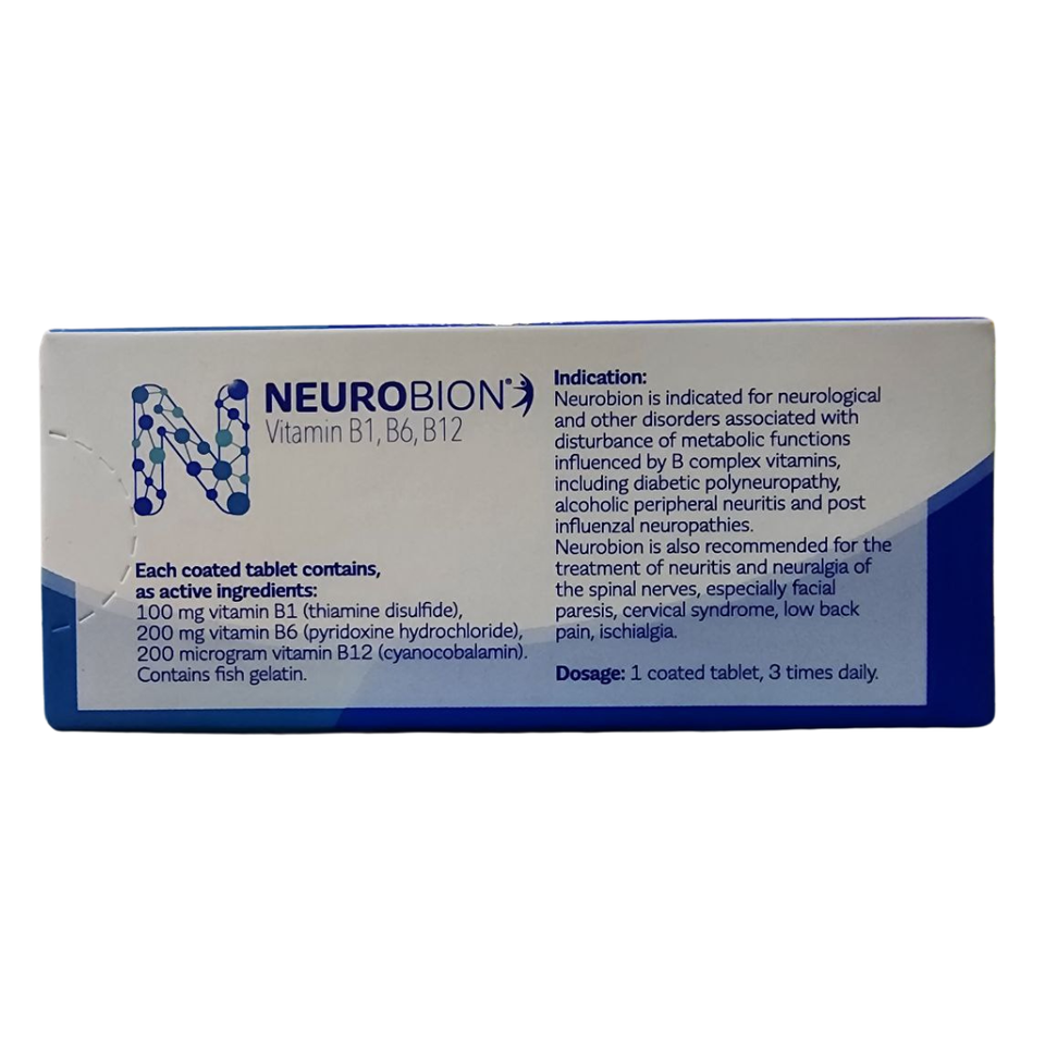 Neurobion Vitamin B1, B6, B12 for Numbness, Tingling & Nerve Relief 60 ...