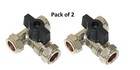 15mm Isolating Tee Valve Lever Handle On/Off Service Valve PACK OF 2 ...