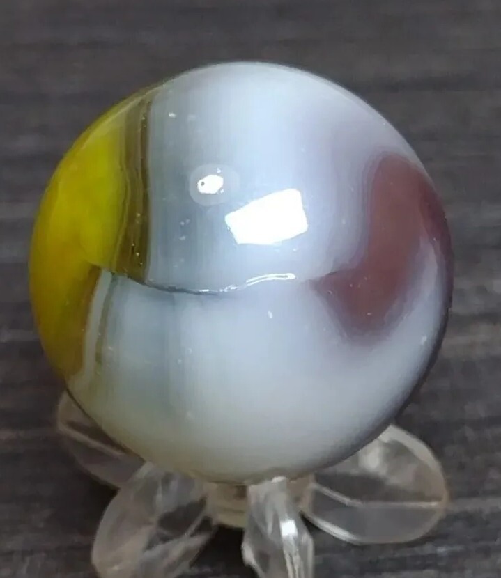 .70" Purple & Yellow Type 3 Glass Tiger Eye HTF Vitro Vintage Marbles ...