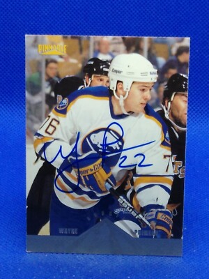 Wayne Primeau 1996-97 Pinnacle #220 PERSONAL AUTOGRAPH Buffalo Sabres ...