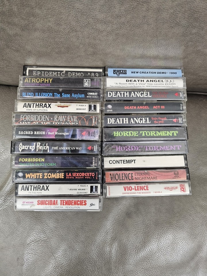 Lot 22 Of Thrash Metal Cassettes 80s 90s Death Angel Vio-lence Anthrax ...