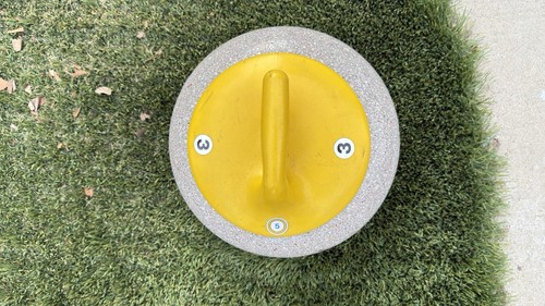 Curling Stone, Curling Rock, With Yellow Handle, Full Size, | eBay