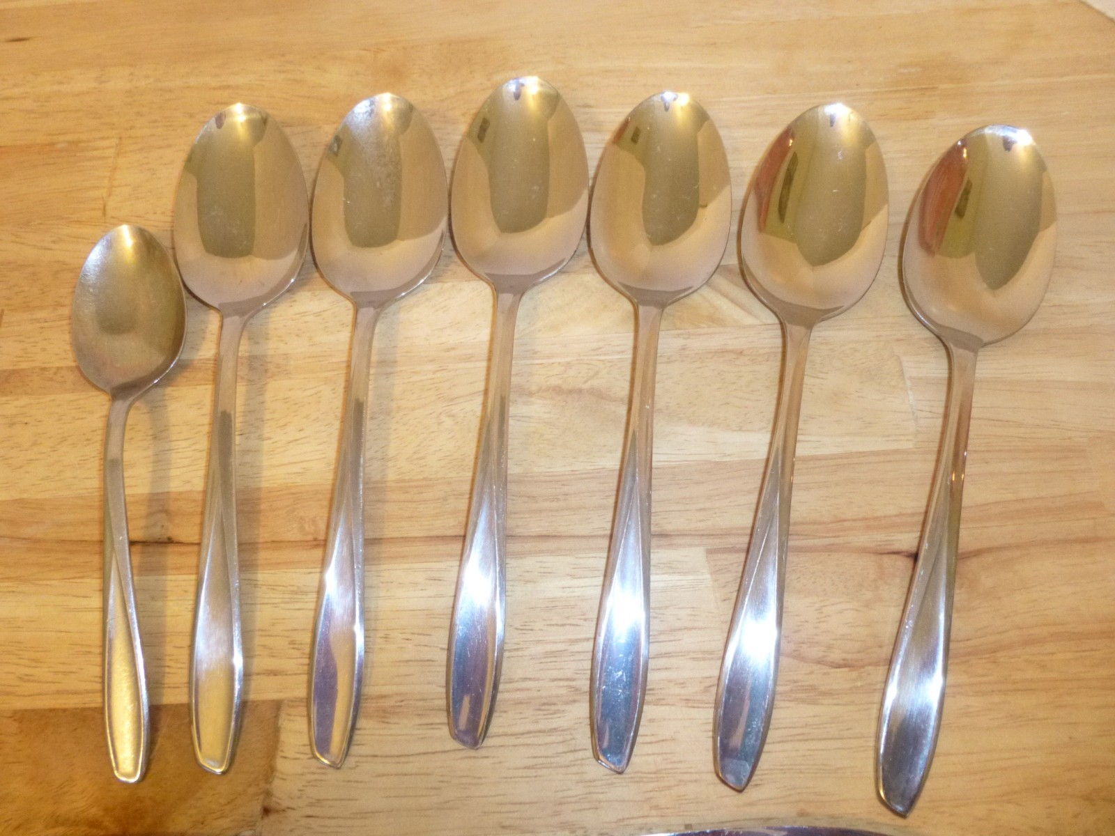 9 Silco Panorama Pattern Stainless Steel Flatware 6 Table Spoons 2 ...