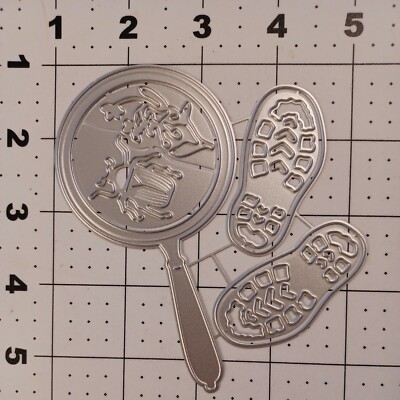 Universal Thin Metal Die Cut Tool Magnifying glass boot prints Scouts ...