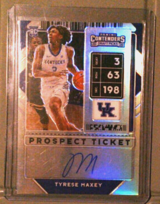2020 Panini Contenders Draft Pick Tyrese Maxey Prospect Ticket Auto ...
