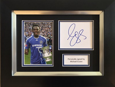 MICHAEL ESSIEN HAND SIGNED CHELSEA FRAMED PHOTO DISPLAY. | eBay UK