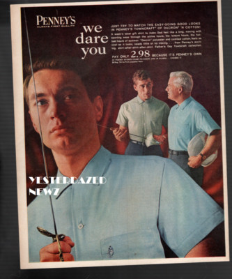1963 Print Ad for Penney mens shirts "Always First Quality" | eBay