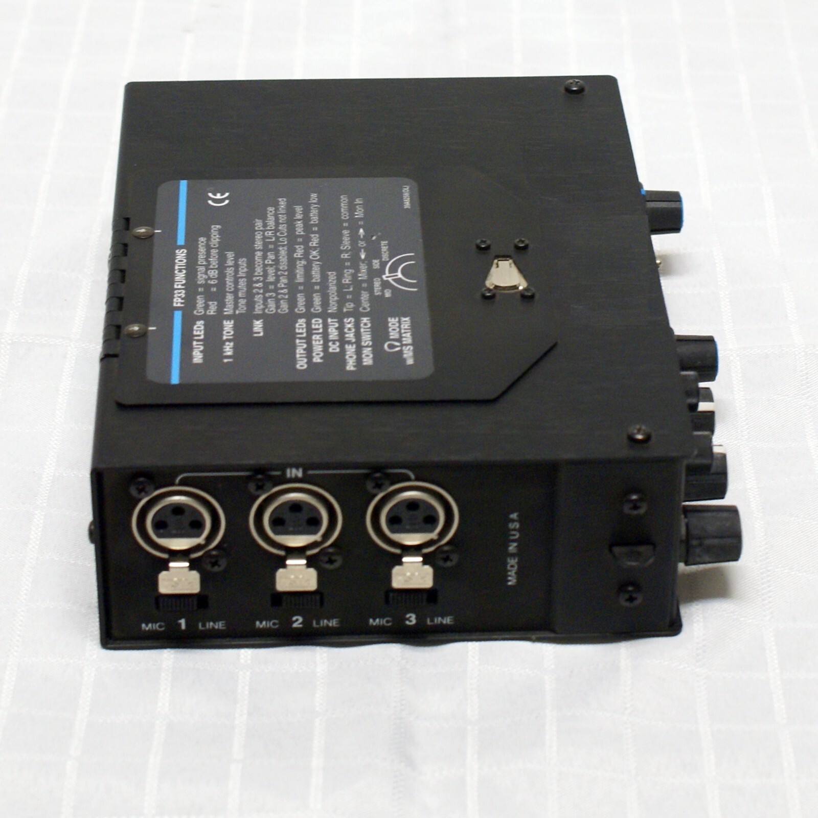Shure FP33 3-Channel Stereo Portable Audio Field Mixer Pro Broadcast ...