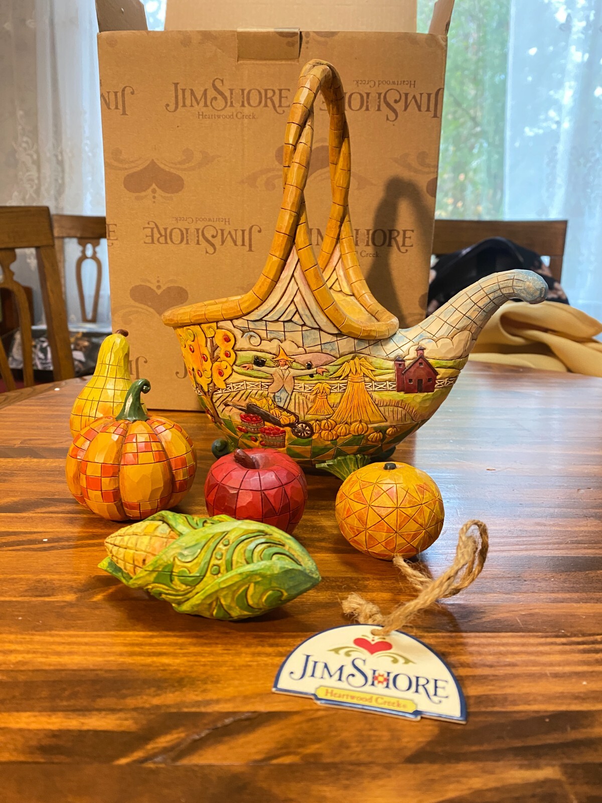 Jim Shore "Basket of Plenty" 6 pc. set, 400915 -mint cond. Orig. Pkg ...