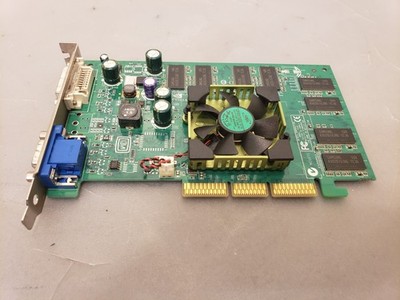 Vintage Nvidia 128MB Video Graphics Card VGA AGP P162 PNY QFFX500A8E12X ...