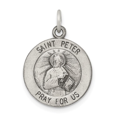 Sterling Silver Antiqued Saint Peter Medal 1.08 g | eBay