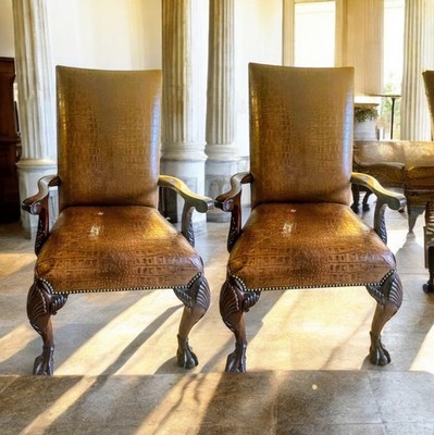 A Statement Piece: Rare Maitland Smith Alligator Print Leather ...