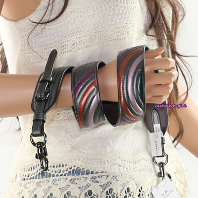 NWT Coach Quilted Novelty Bag Strap 38701 Metallic Graphite Grey ...