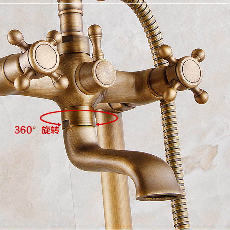 Bathroom Floor Stand Mounted Bathtub Tap Free Standing Bath Shower ...