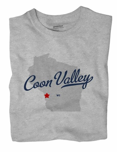 Coon Valley Wisconsin WI T-Shirt MAP | eBay