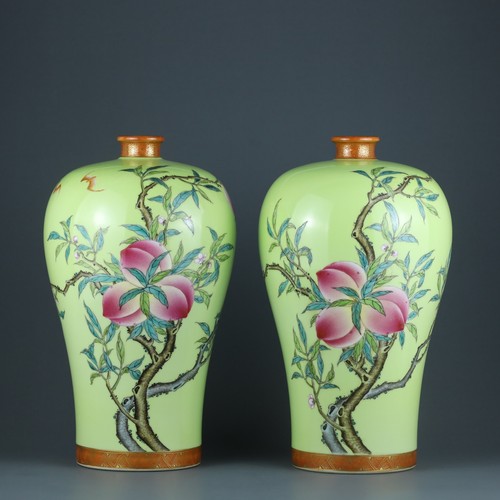 12" Antique dynasty Porcelain qianlong mark pair famille rose Eight ...
