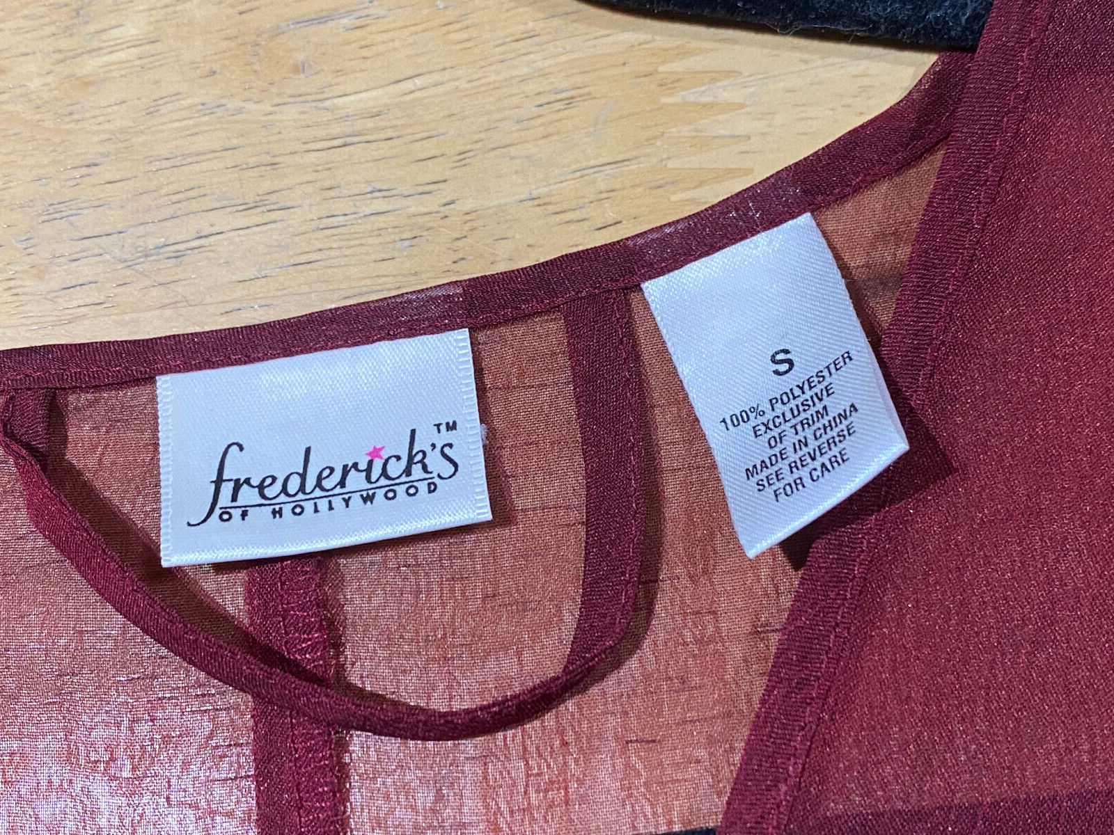 Fredrick’s Of Hollywood Sheer Maroon Lingerie Open … - Gem