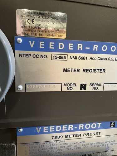 VEEDER-ROOT BIROTOR METER REGISTER 0788700-039 B050ACAAAACDEAA 7889 ...