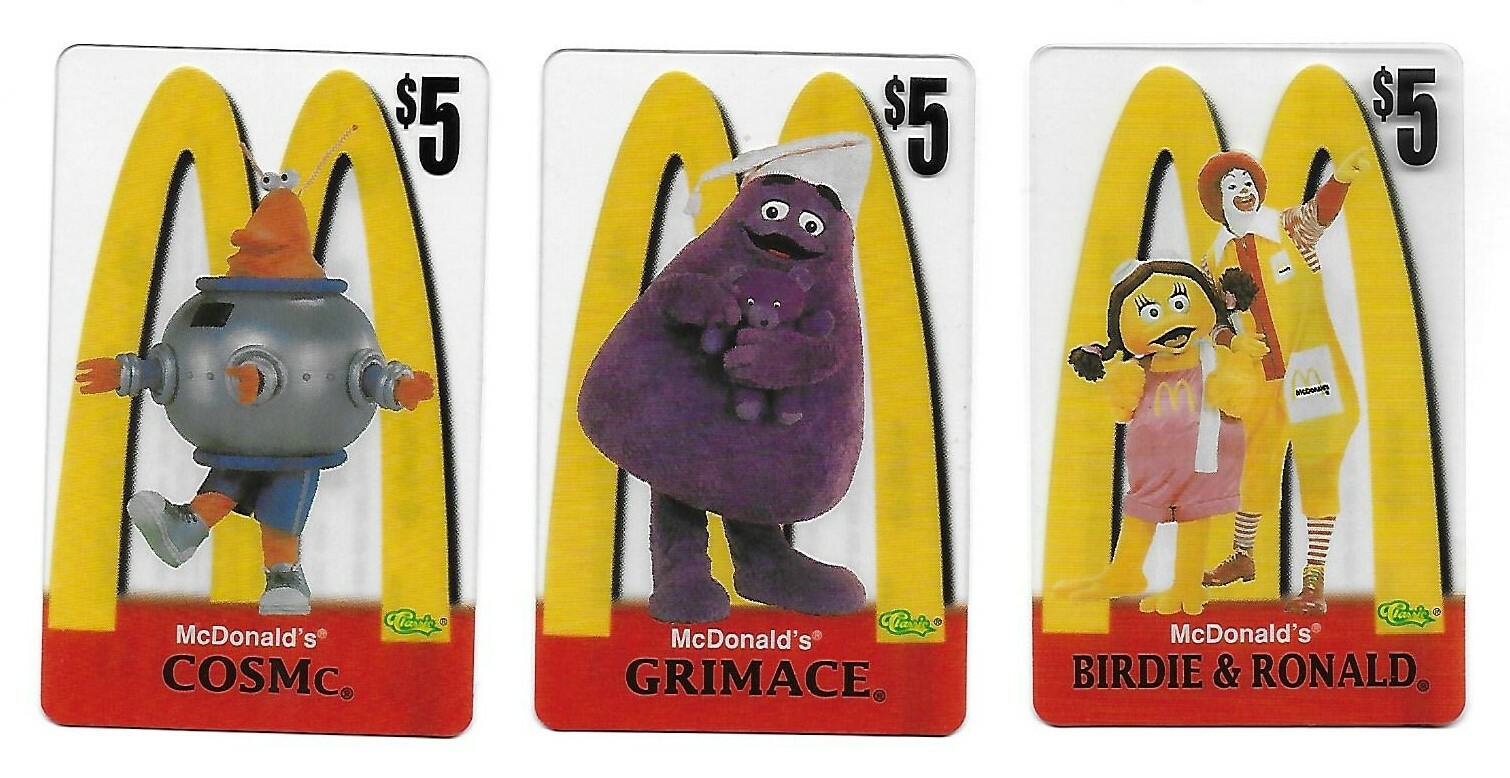 Lot of 3 1996 Classic/Sprint McDonald's $5 Acetate Phone Cards ...