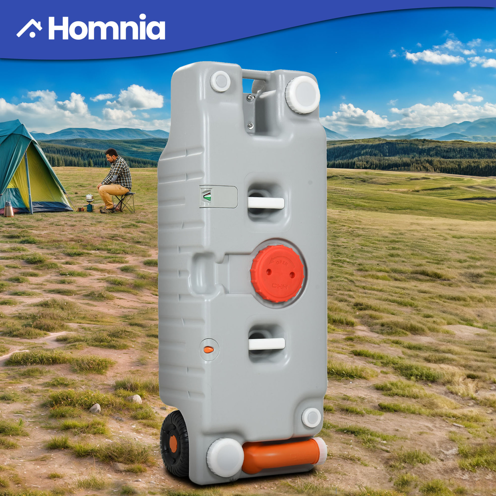 19.8 Gallon RV Portable Water Tank Kit 75L Sewer Dump Camper Travel w ...