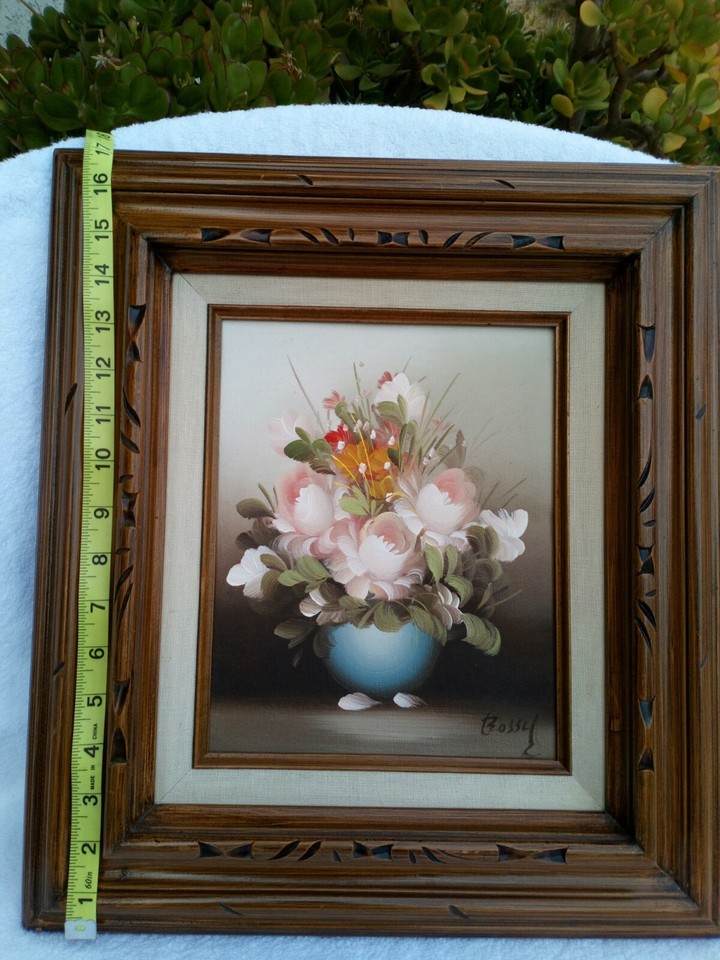 Vintage Authentic Rossy Signed Framed Oil Painting Canvas 17x15 Great ...