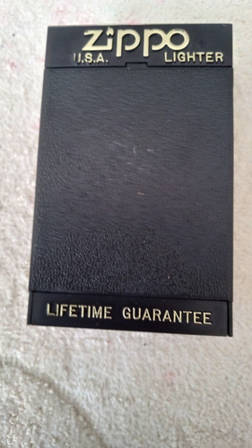 Flip Case for a Zippo Lighter Black Plastic Gold Letters Zippo USA w ...