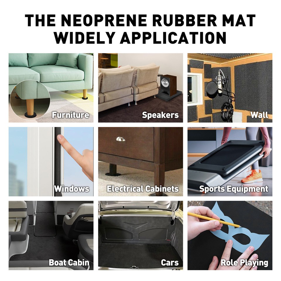 Adhesive Neoprene Rubber Sheet WaterProof Sponge Foam Padding for Craft ...