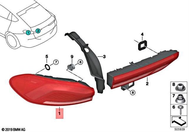 BMW X6 G06 REAR LEFT LED TAILLIGHT 63217442273 ORIGINAL for sale online ...