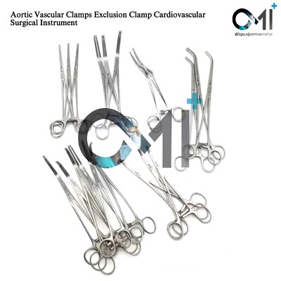 20 pcs Aortic Vascular Clamps Exclusion Clamp Cardiovascular Surgical ...