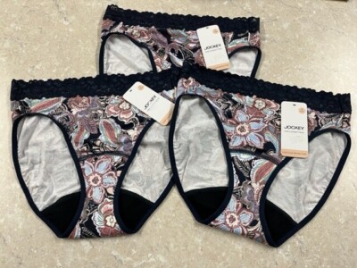 3x Jockey Parisienne sz 12 Hi Cut Leak Proof ODOUR CONTROL WRJL panty ...