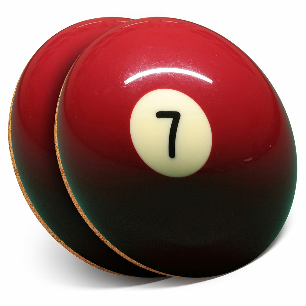 2 x Coasters - 7 Seven Pool Snooker Ball Home Gift #2414 | eBay UK