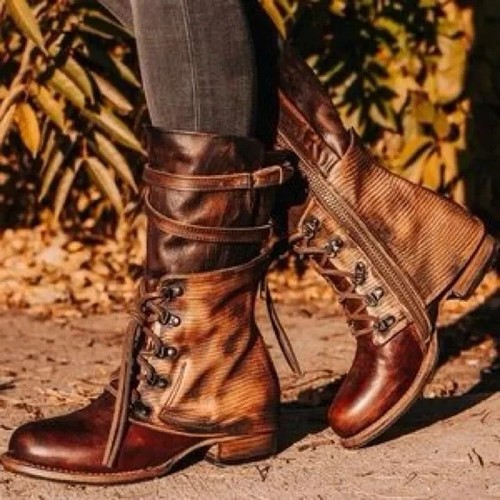FREEBIRD RAVI Copper Multi Brown Leather Lace-Up Combat Boots Size 9 | eBay