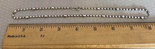 Vintage Sterling Silver Oval Bean Stationed Bead Necklace 925 Chain ...