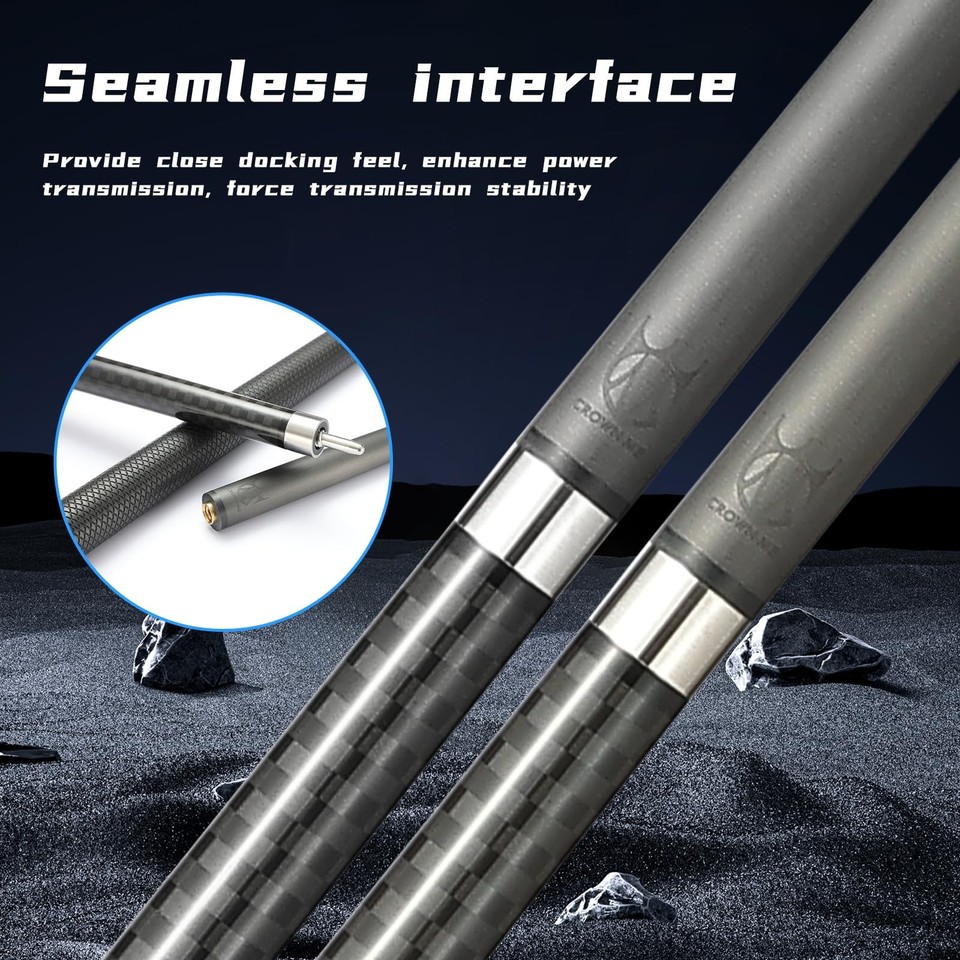 Carbon Fiber Pool Cue Stick 12.5mm Tip Billiard Carbon Fiber cue ...